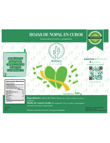 NOPAL EN CUADRITOS (Prickly pear diced)